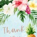 Hawaiian Birthday Thank You Tag Template Tag Personalized - Etsy