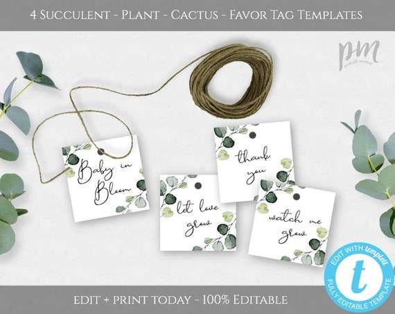 Let Love Grow Baby in Bloom Watch Me Grow Thank You Tags | Etsy