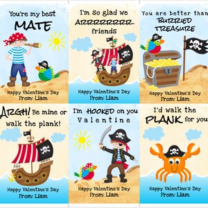 Pirate Valentines Day Card Template, Pirate Valentines Cards for Kids ...