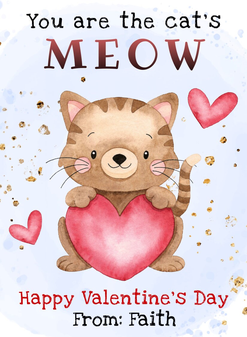 Cats Dogs Valentines Day Card Template Printable Cat | Etsy