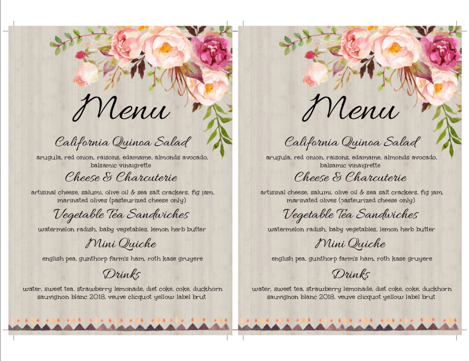 Baptism Menu Template Printable Christening Menu Wedding | Etsy
