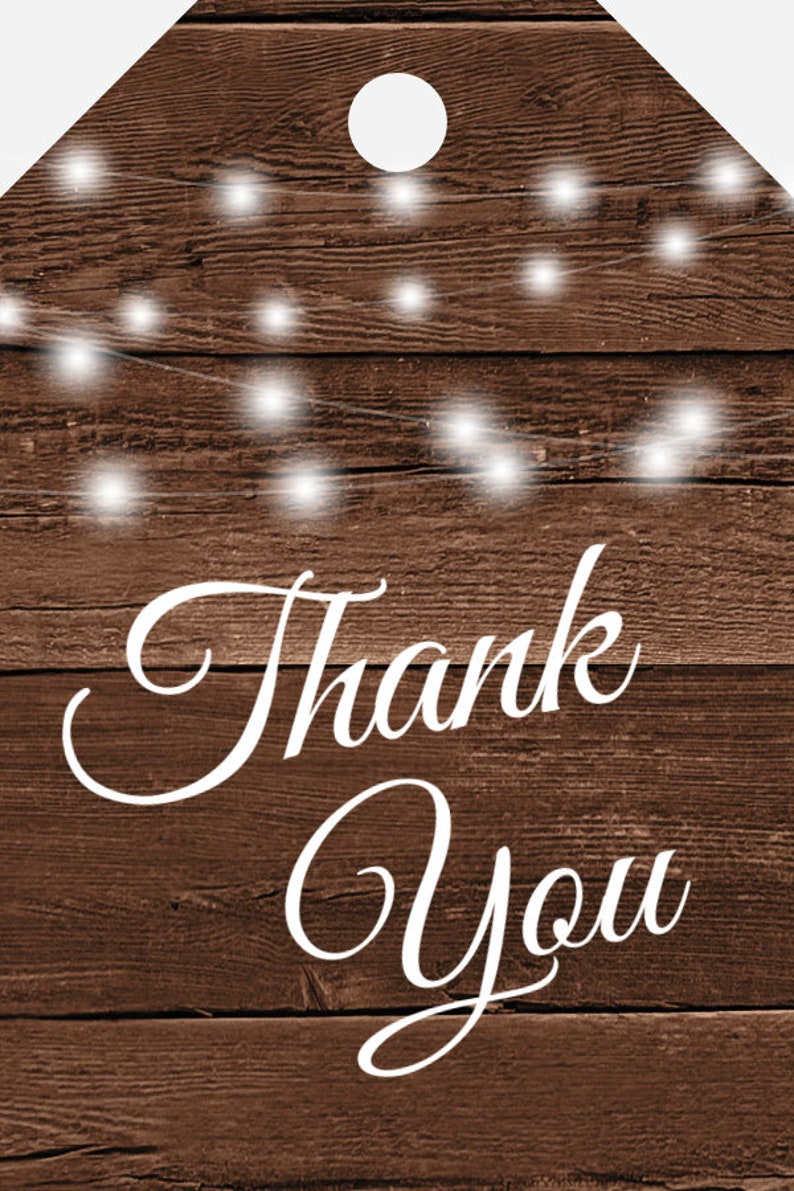 Rustic Favor Tags Template Printable Wedding Thank You Tags - Etsy