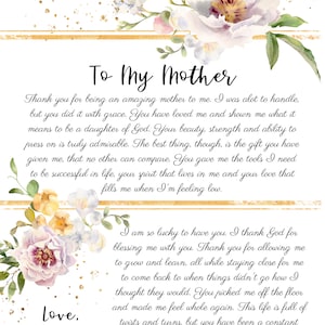 Mother's Day Gift Editable Template, Printable Birthday Gift for Mom ...
