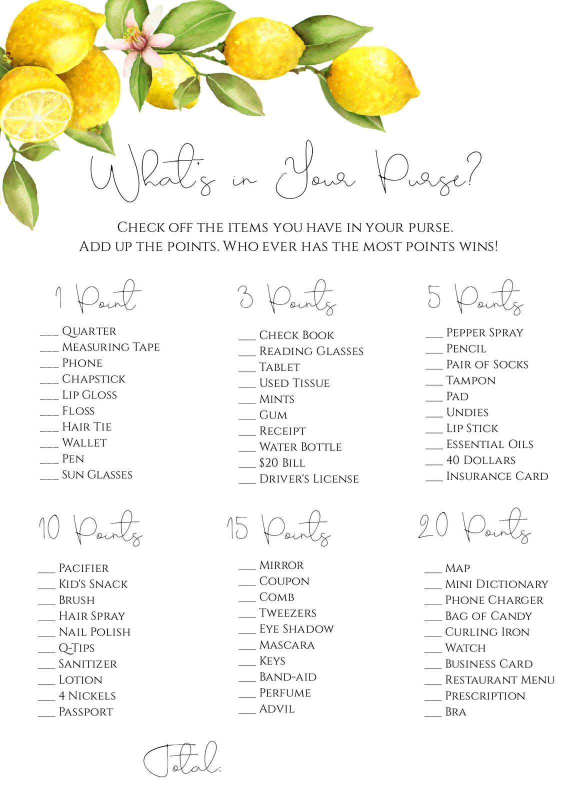 Lemon Baby Shower Game Template Set Game Bundle for Lemon - Etsy