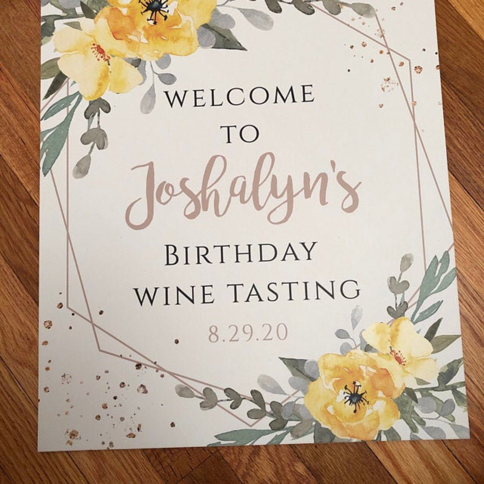 Yellow Floral Welcome Sign Template Welcome Poster Door - Etsy