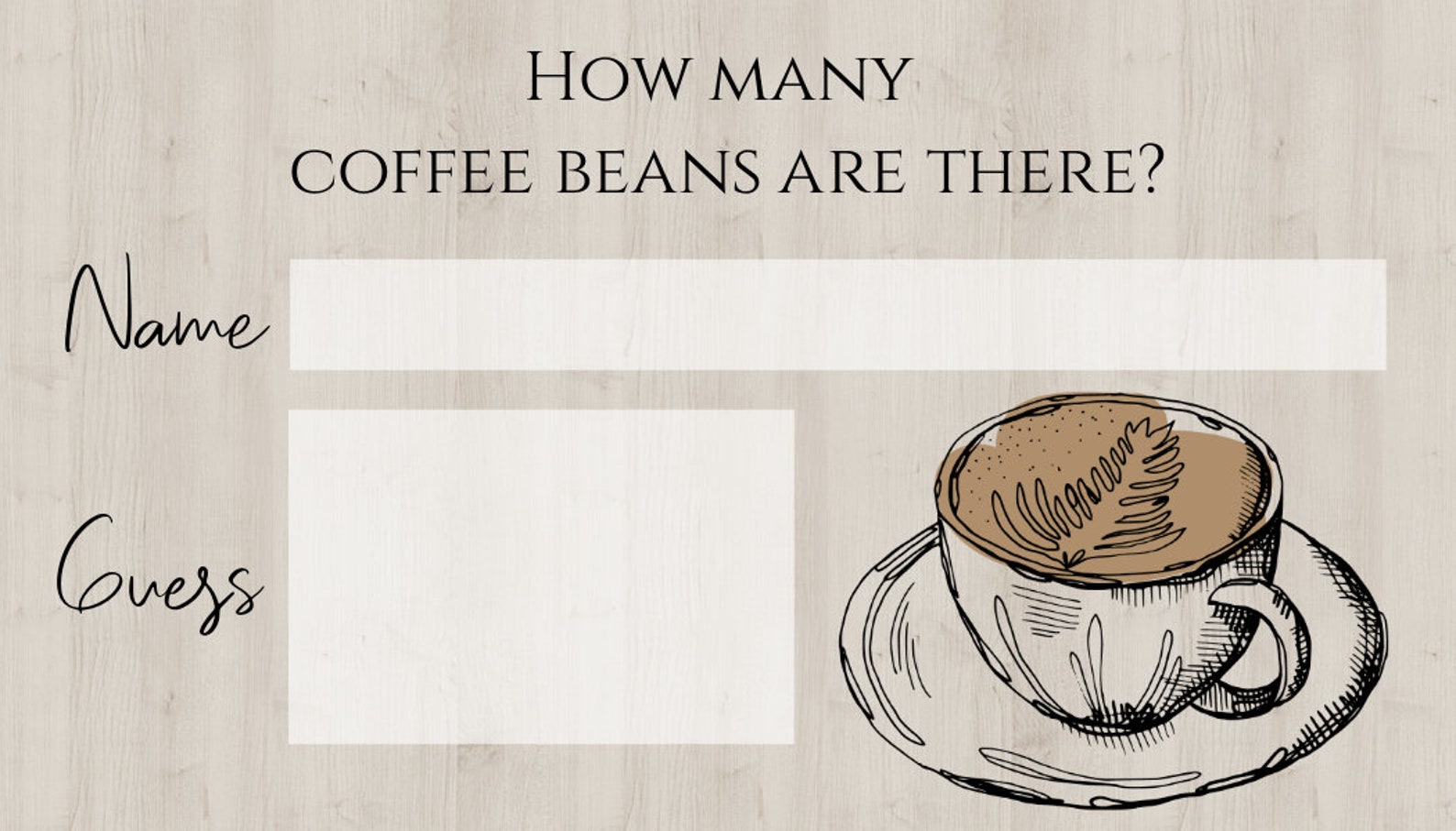 Coffee Bean Guessing Game Template for Baby Shower, Printable Baby ...