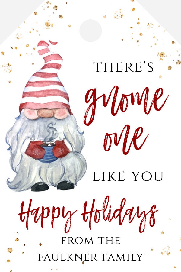 Gnome Gift Tag Template Teacher Gift Tag for Christmas - Etsy