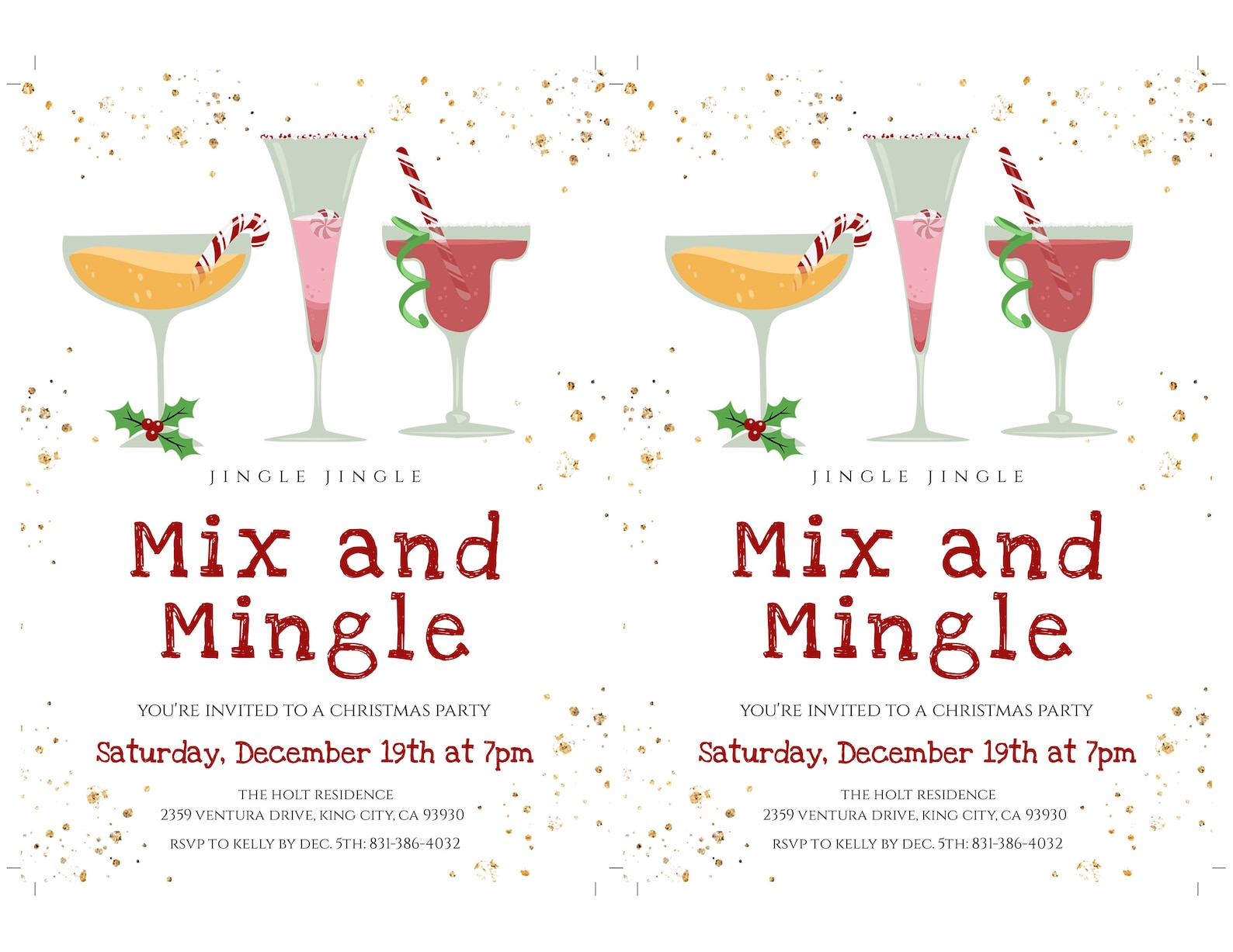 Mix and Mingle Christmas Party Invitation Template Editable - Etsy
