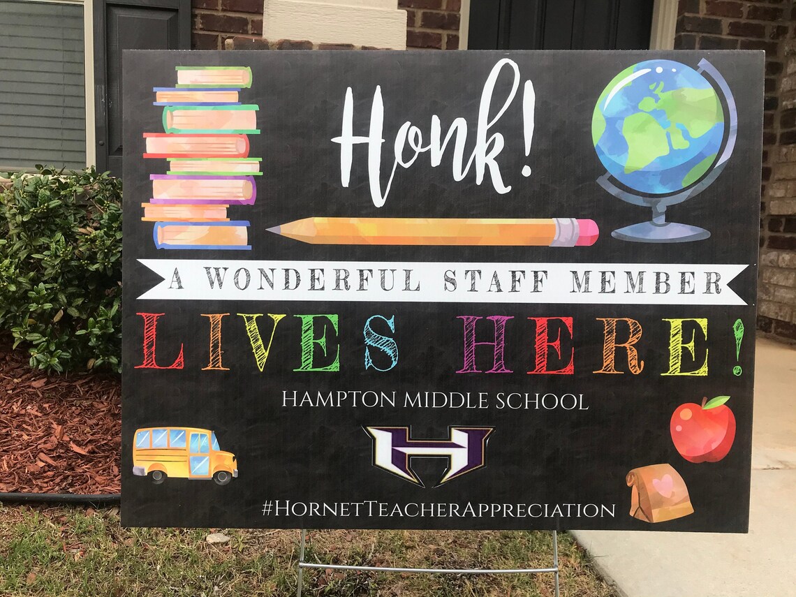 Staff Member Appreciation Yard Sign Template, Honk Yard Sign for Staff ...