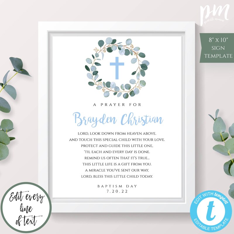 Baptism Downloadable Sign - Etsy