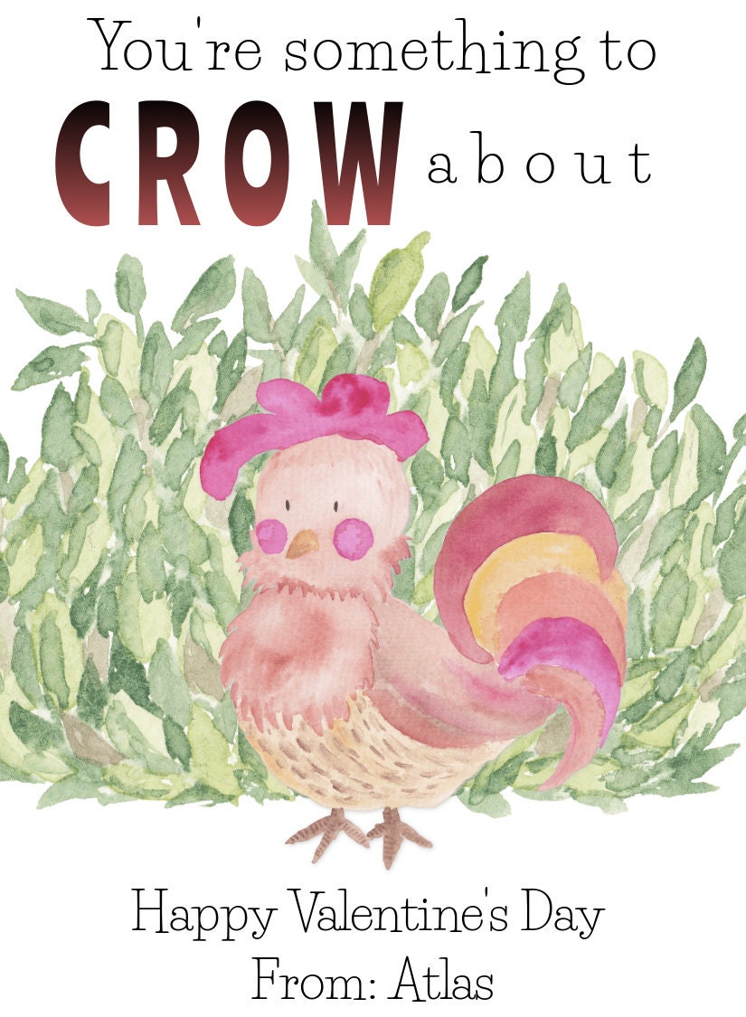 Farm Valentine Card Template Barn Yard Animal Valentines - Etsy