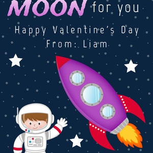 Space Valentine Card Template, Outer Space Valentines Cards for Kids ...
