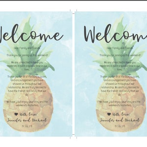 5" X 7" Welcome Letter Template, Welcome Bag Note, Hawaiian Welcome Bag ...