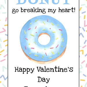 Donut Valentines Day Card Template, Donut Valentines Cards for Kids ...