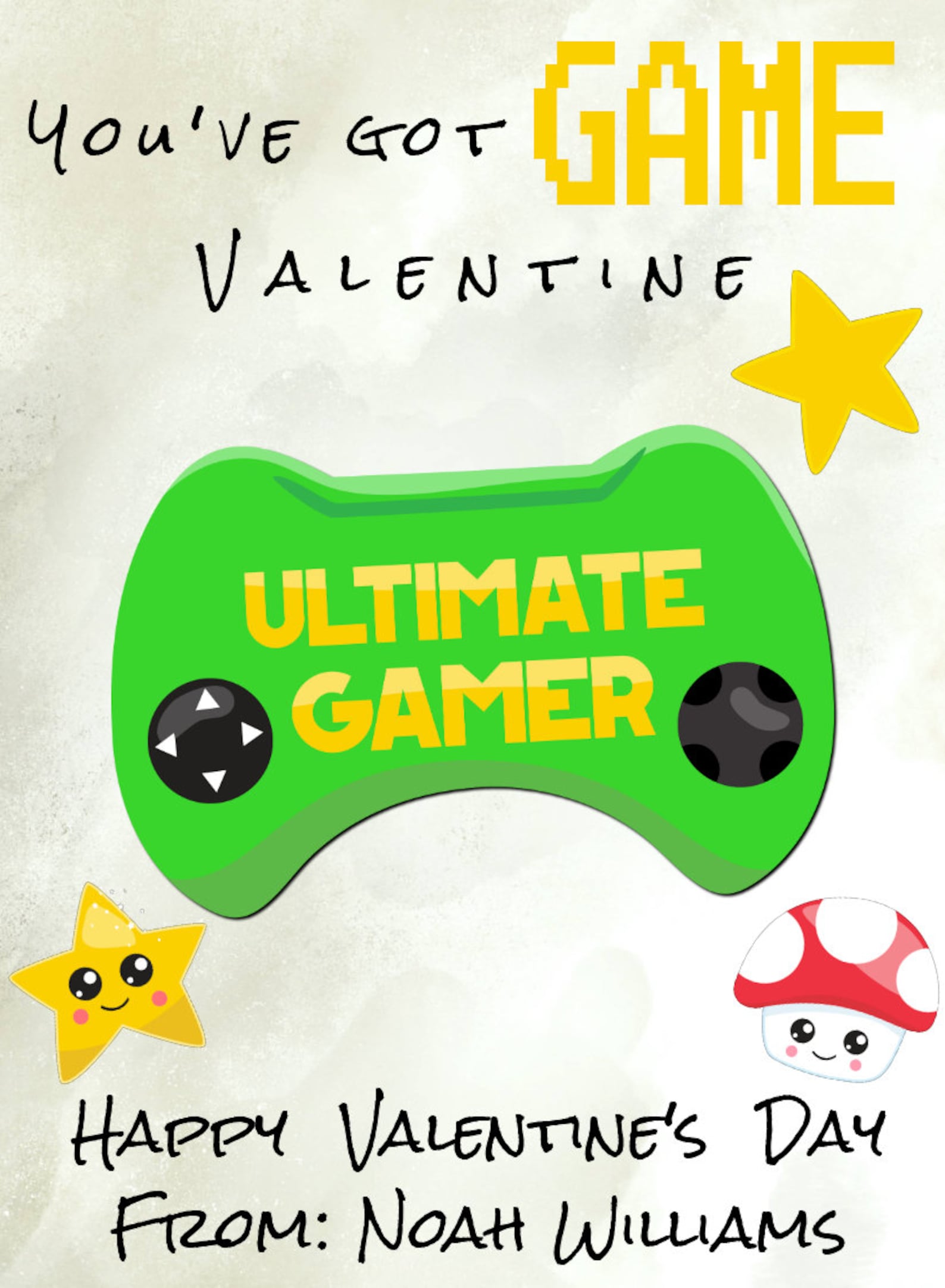 Gamer Valentines Day Card Template Video Game Valentines - Etsy