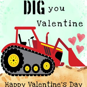 Red Tractor Valentines Day Card Template, Tractor Valentines Cards for ...