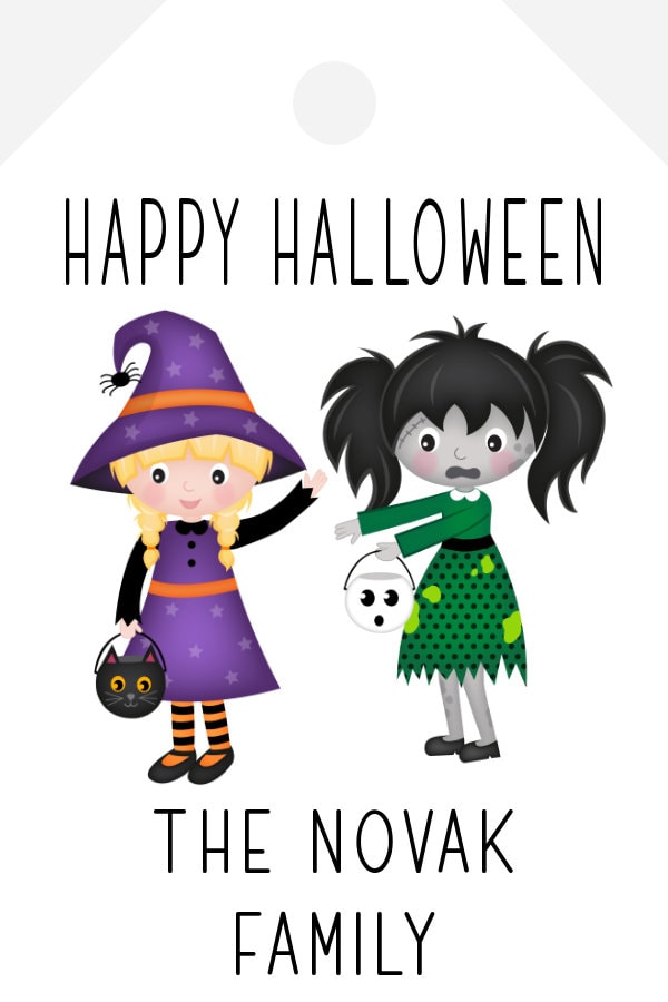 Happy Halloween Gift Tag Template Set Printable Trunk or - Etsy