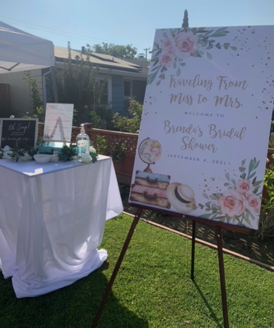 Traveling From Miss to Mrs Welcome Sign Template Pink Floral - Etsy