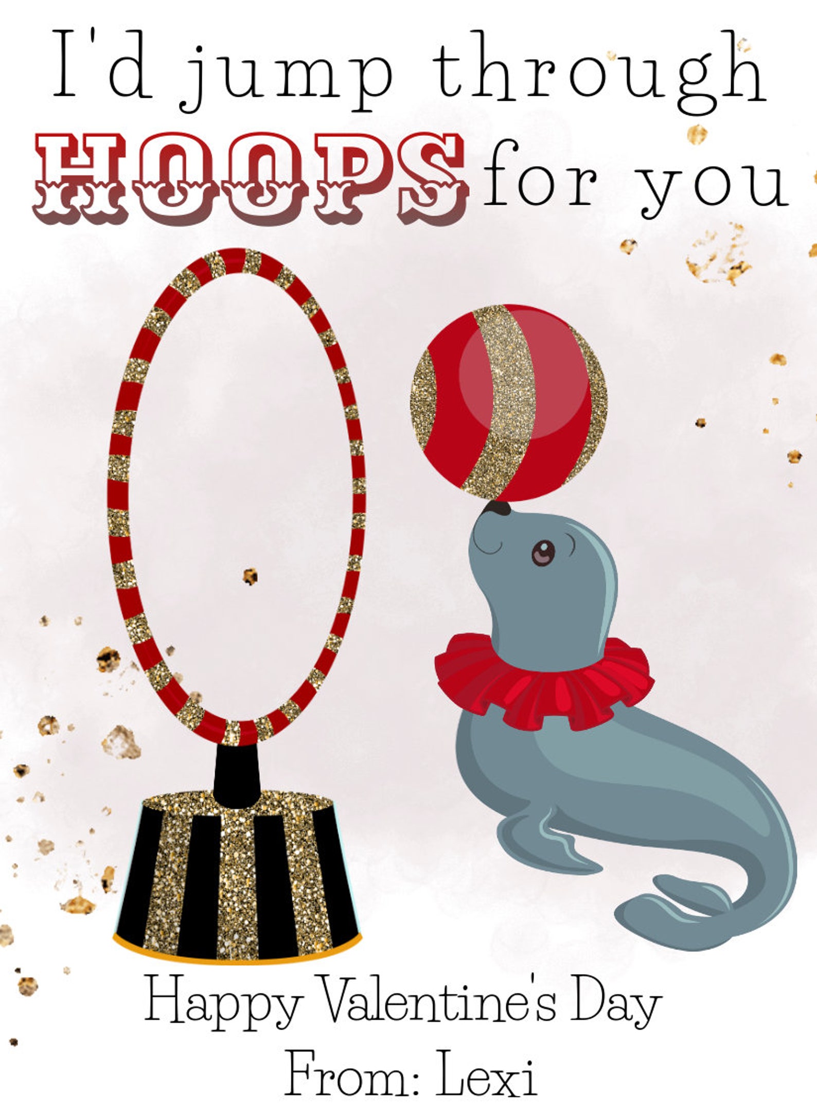 Circus Valentine Card Template, Big Top Valentines Cards for Kids ...