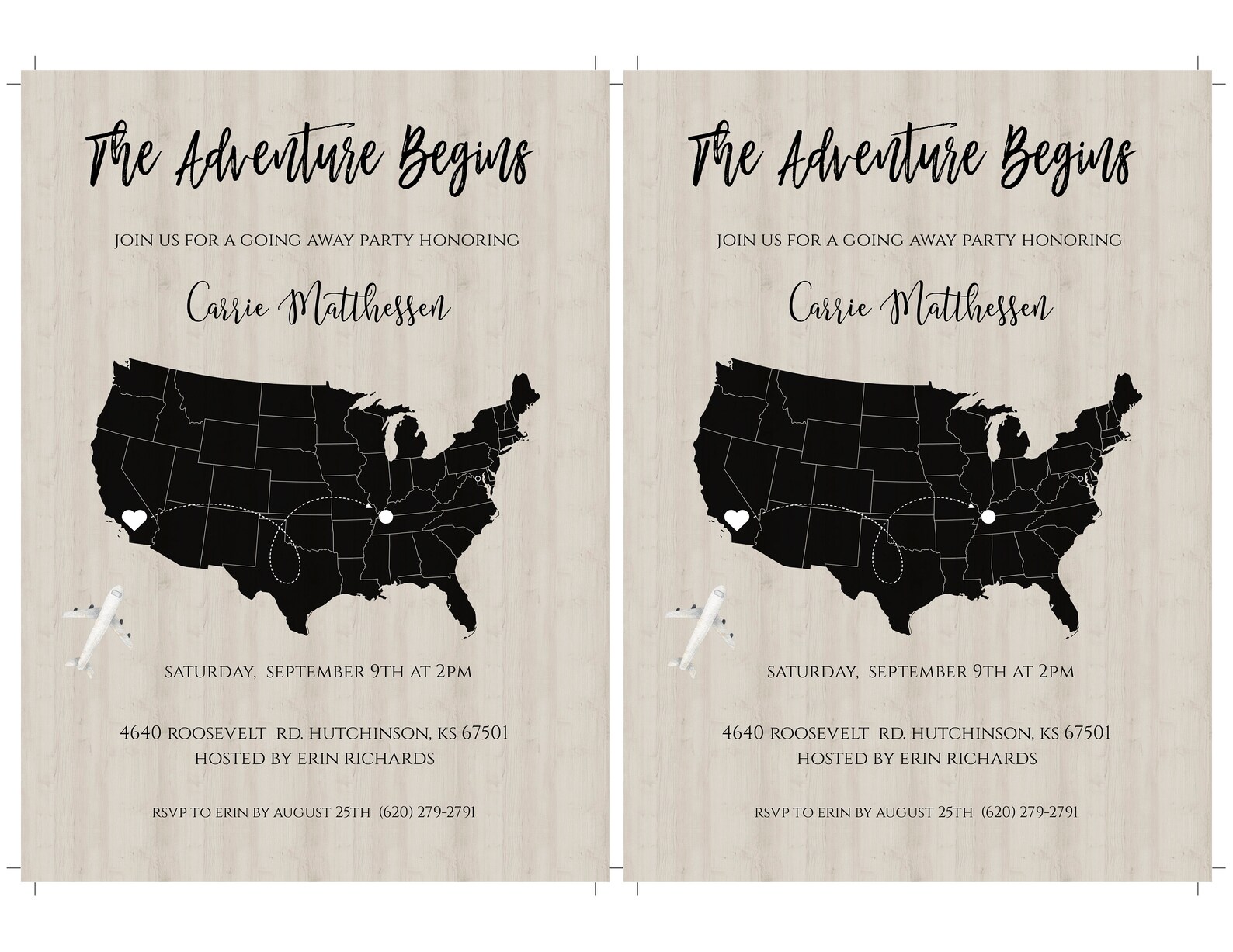 Map Invitation Template DIY Editable Going Away Party Invite | Etsy UK