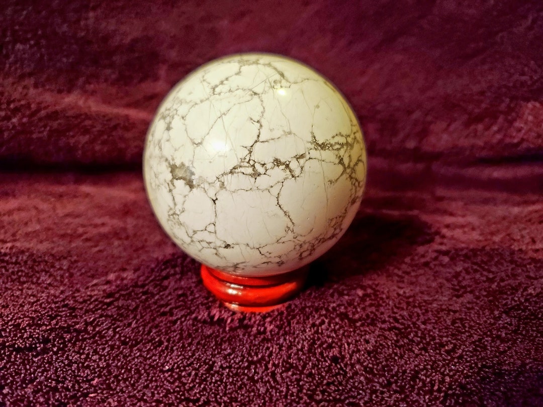 Howlite Sphere Medium Sized Excellent Quality With Small - Etsy