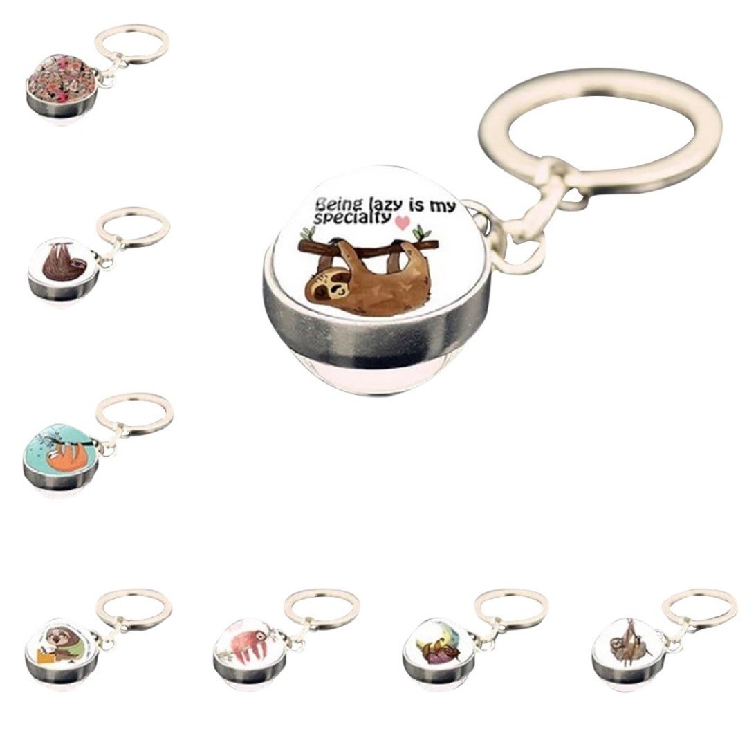 Glass Ball Sloths Key Chains. Single Item or Set of 3 Random Designs - Etsy