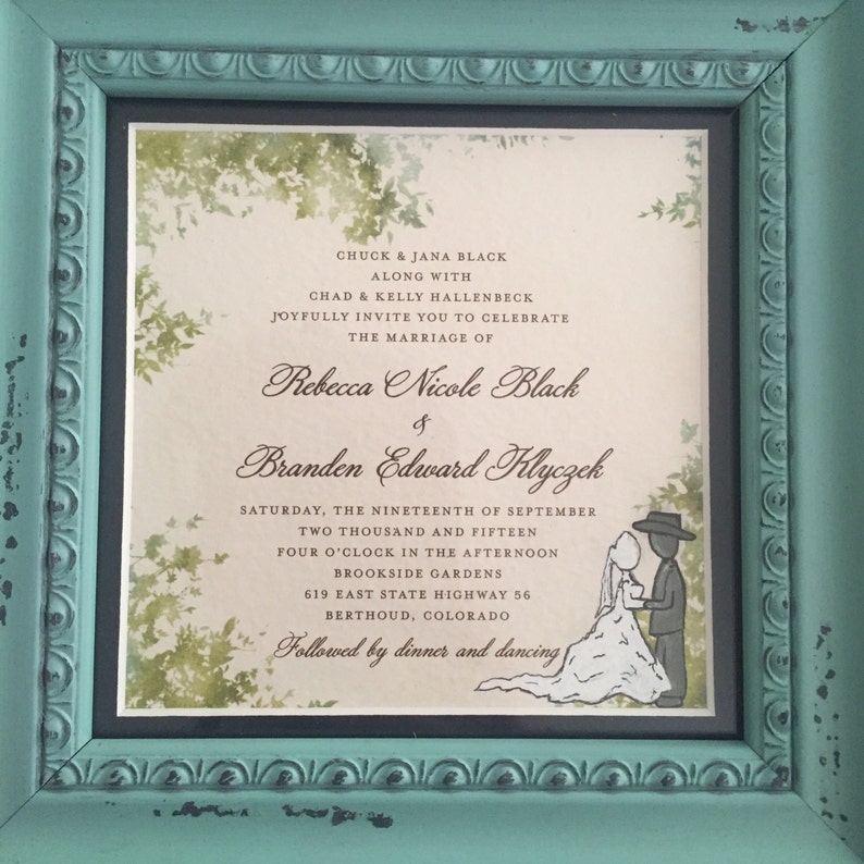 Your Wedding Invitation With Painted Embellishments - Etsy