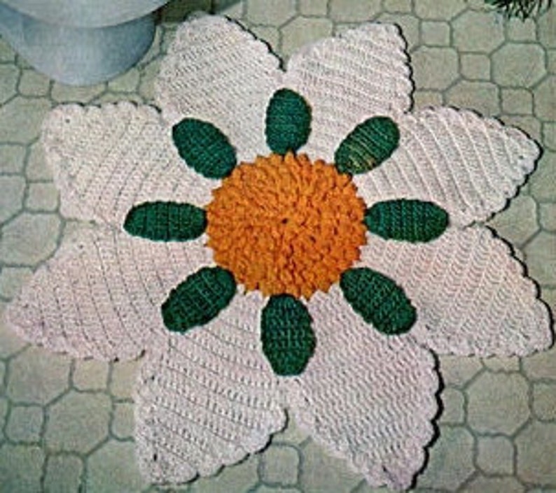 Vintage Crochet Flower Rug Pattern BOHO Vibes, Perfect for Playrooms ...