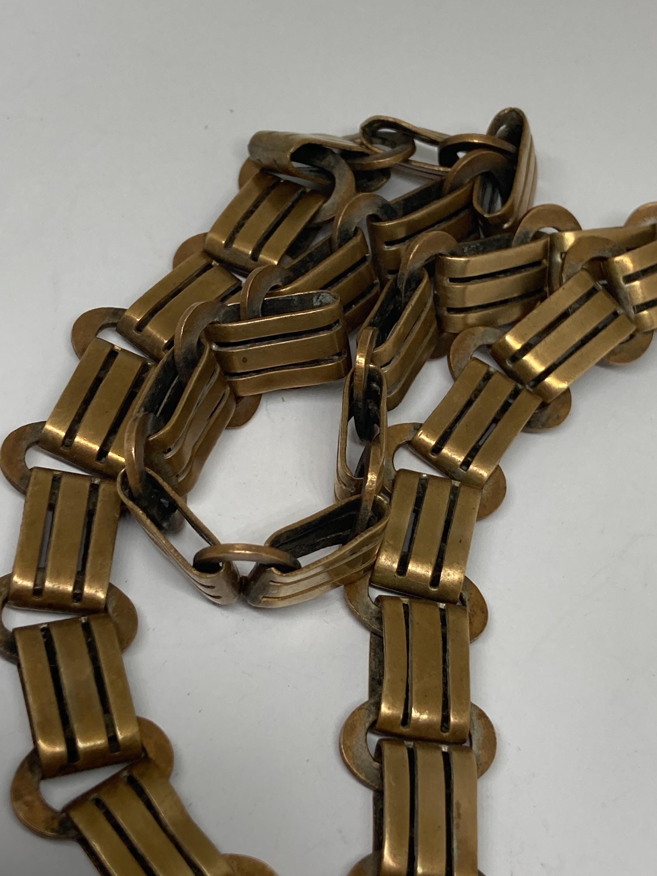 Antique Victorian Pinchbeck Gilt Metal Bookchain Necklace: Double Photo ...