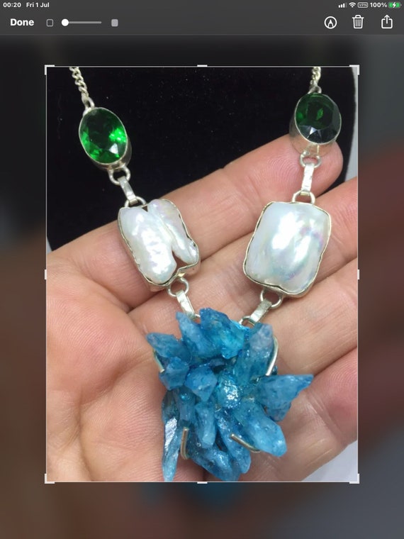 A Very Unusual Sterling Silver All Natural Gemstone Chunky Statement Necklace Etsy Canada