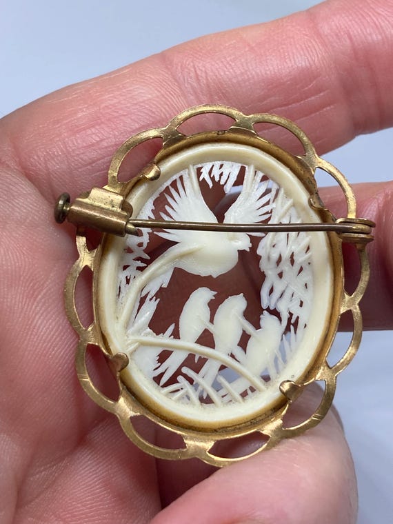 Antique French 1920s Depose Birds in Tree Oval Shaped… - Gem