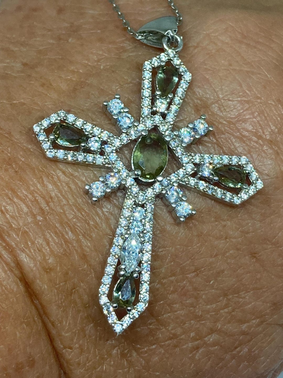 Handmade Sterling Silver Turkish Sulcanite Colour Changing & CZ Large ...