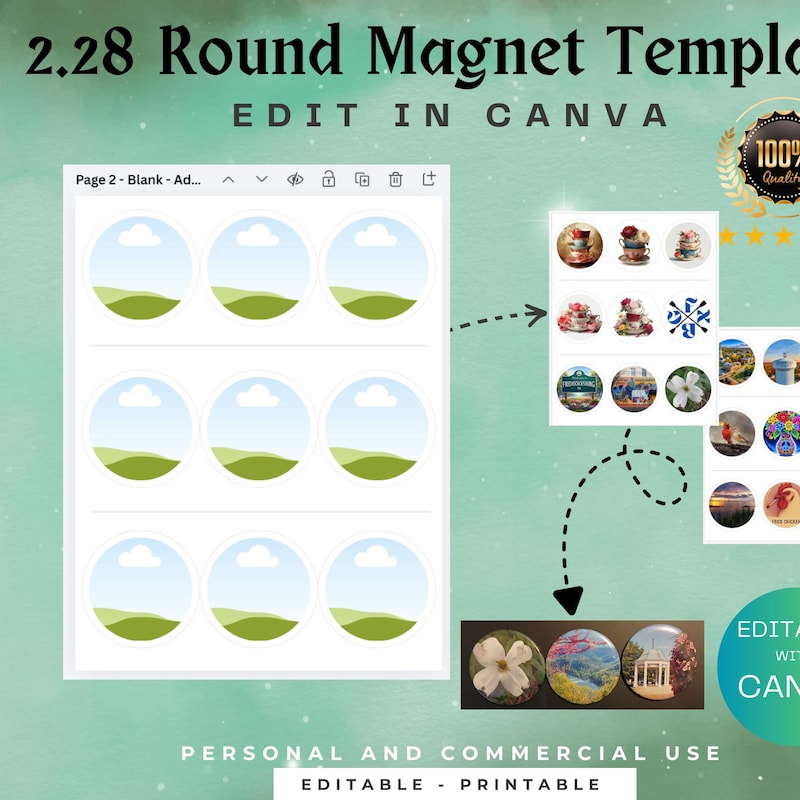 58mm Pin Template - Etsy