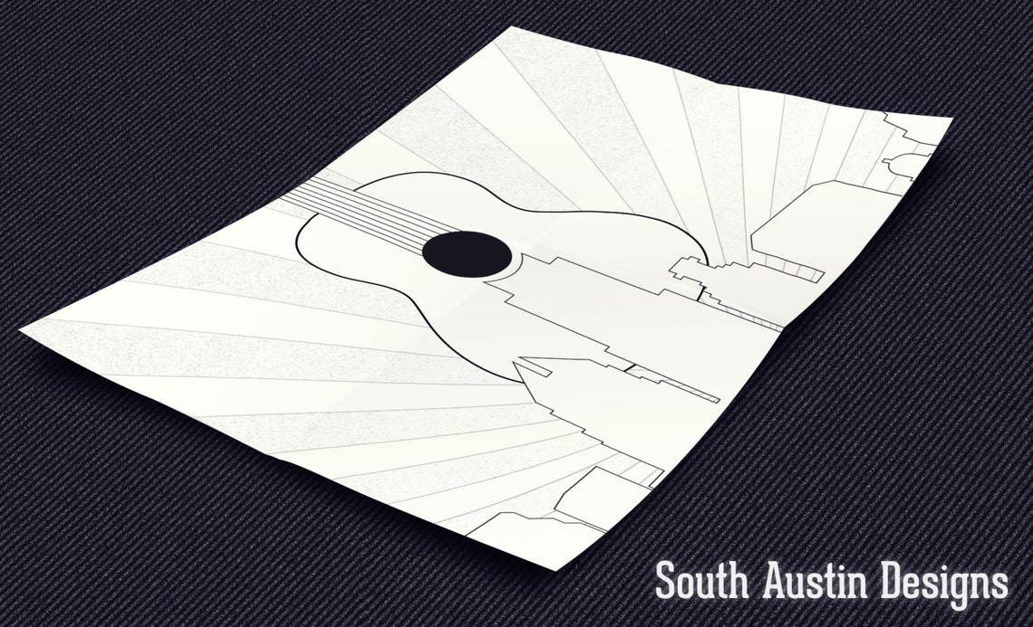 Printable Austin Skyline Coloring Page Guitar Skyline Art Unique Austin ...