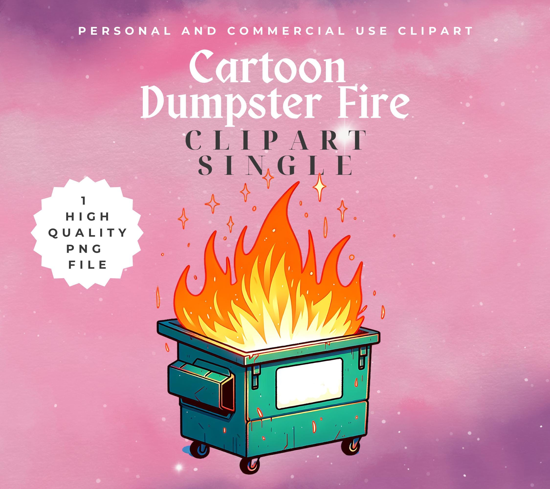 Cartoon Dumpster Fire Clipart: Funny Meme Design (digital Download) - Etsy