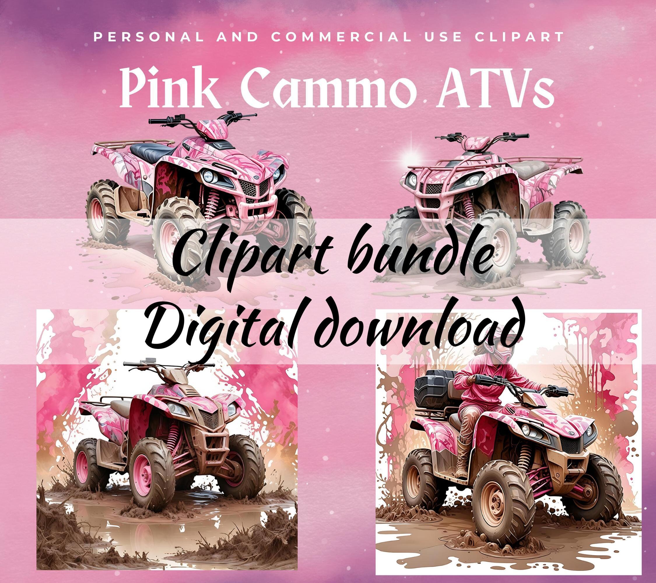Pink Camo ATV Watercolor Clipart Set - 12 Unique Designs - 300 DPI ...