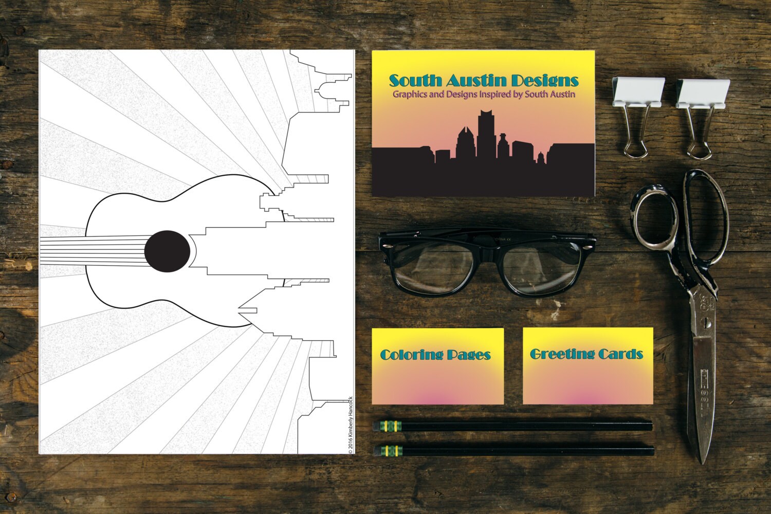 Printable Austin Skyline Coloring Page Guitar Skyline Art Unique Austin ...