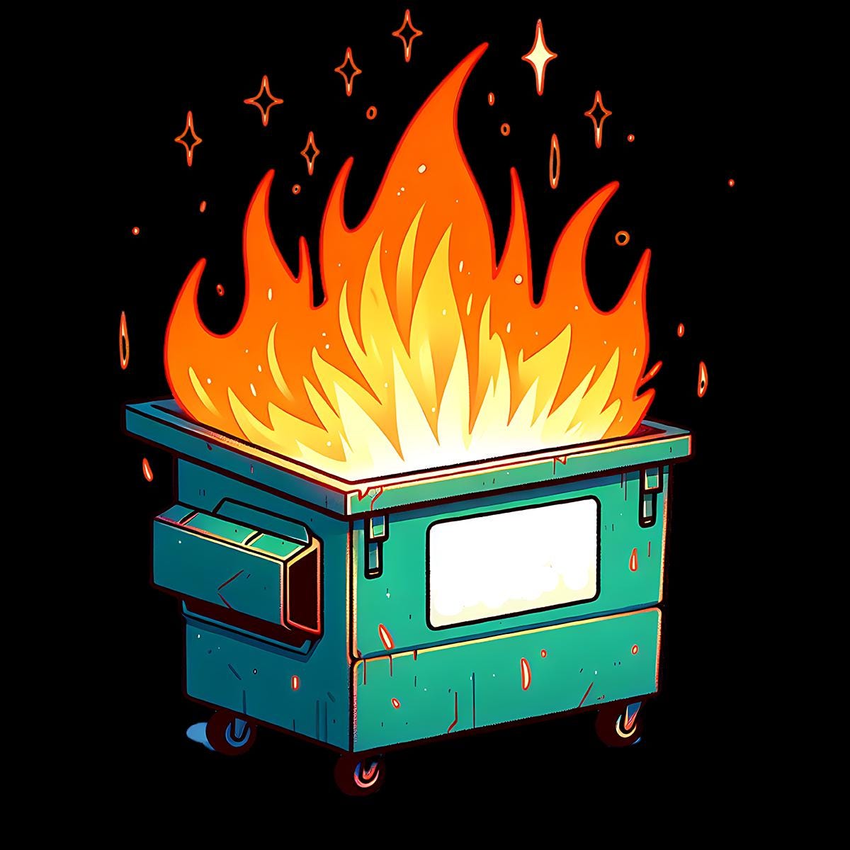Cartoon Dumpster Fire Clipart: Funny Meme Design (digital Download) - Etsy
