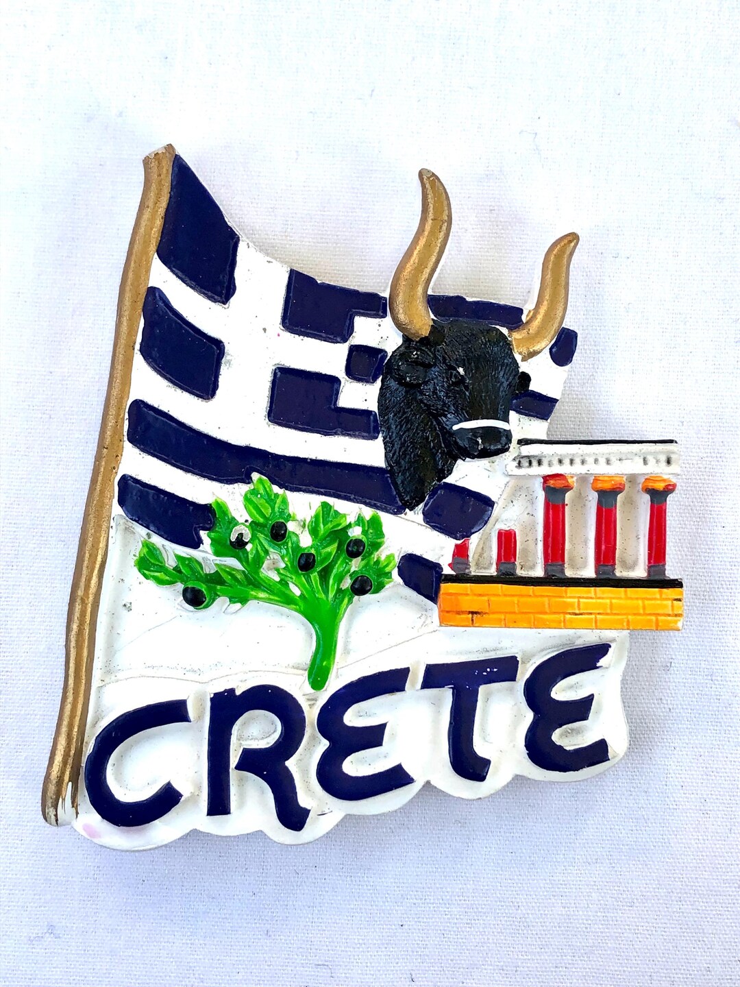 Crete Greece 3D Refrigerator Magnet ~ Vintage Fridge Magnet ~ Greece ...