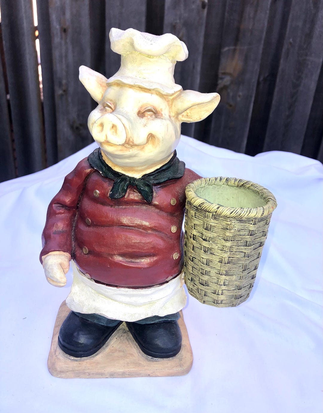 Chef Pig Resin Statue Figure Vintage Kitchen Decor Utensils Holder - Etsy
