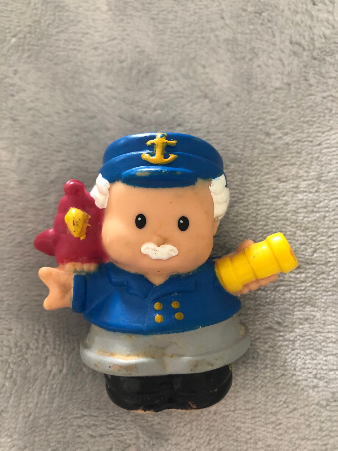 Vintage Fisher-price Little People Ship Boat Sea Captain With Telescope ...