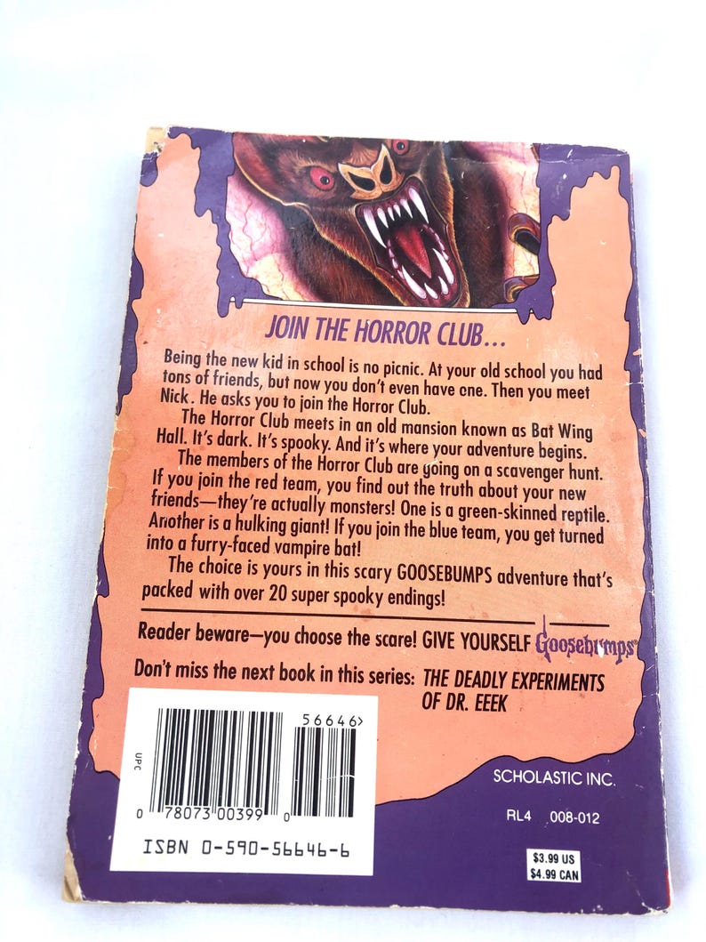 Goosebumps ~ Give Yourself Goosebumps # 3 ~ “trapped in Bat Wing Hall ...