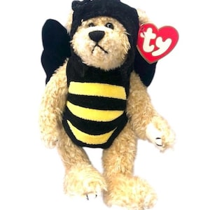 TY Beanie Baby Attic Treasures Beezee Bee Bear Plush Stuffed Vintage ...