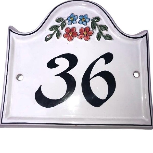 Ceramic House Number Plaque - Etsy