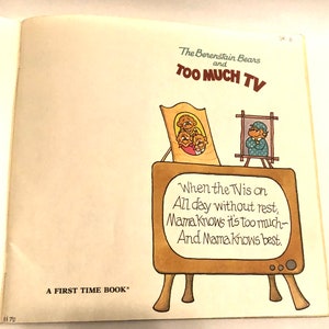Vintage the Berenstain Bears and Too Much TV , Stan & Jan Berenstain ...