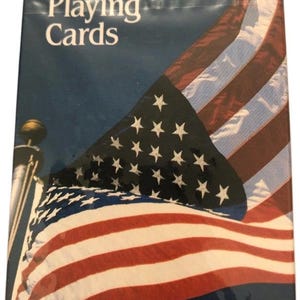 Vintage American Flag Playing Cards Plastic Coated Poker 359 , Sealed ...