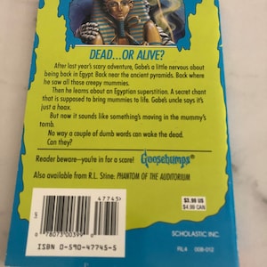 Goosebumps return of the Mummy r.l.stine Vintage Book 23 - Etsy