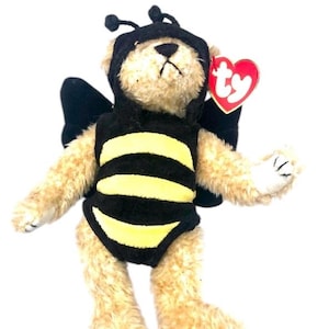TY Beanie Baby Attic Treasures Beezee Bee Bear Plush Stuffed Vintage ...