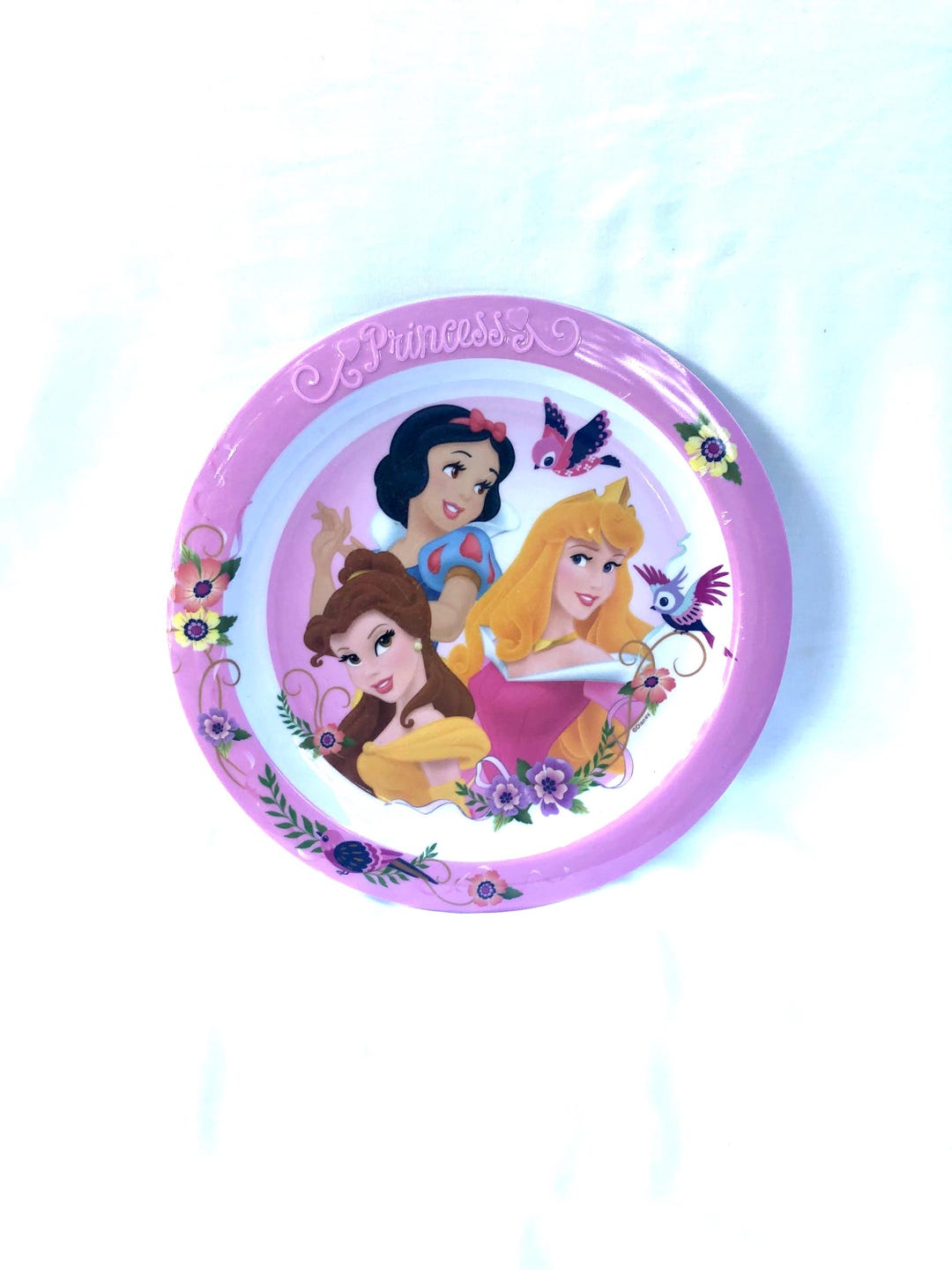 Disney Princess Melamine Plate Cinderella Belle Aurora ~ ZAK Vintage ...