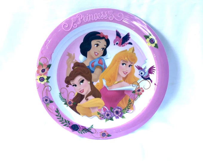 Disney Princess Melamine Plate Cinderella Belle Aurora ~ ZAK Vintage ...